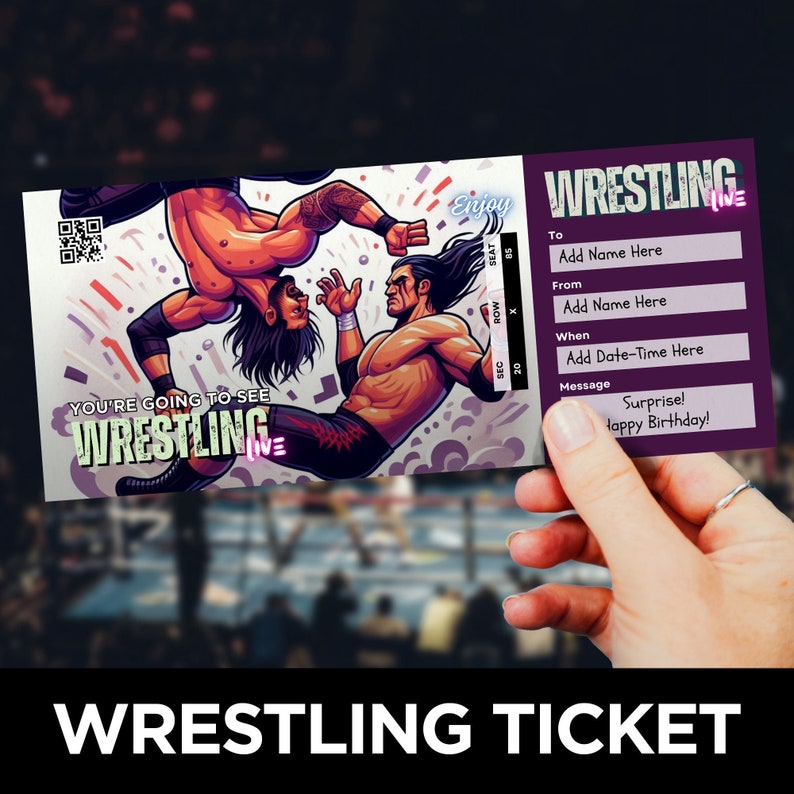Printable Wrestling Tickets Template, WWE Ticket, Raw Ticket ...