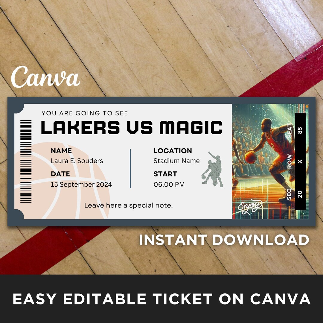 Basketball Game Tickets, Basketball Invite, Sports Event Ticket, Coupon ...