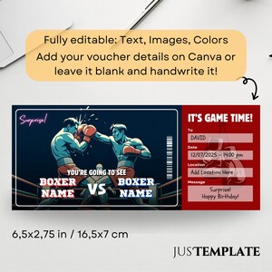 Boxing Ticket Template, Boxing Match Invite, Sports Event Ticket, Boxe ...