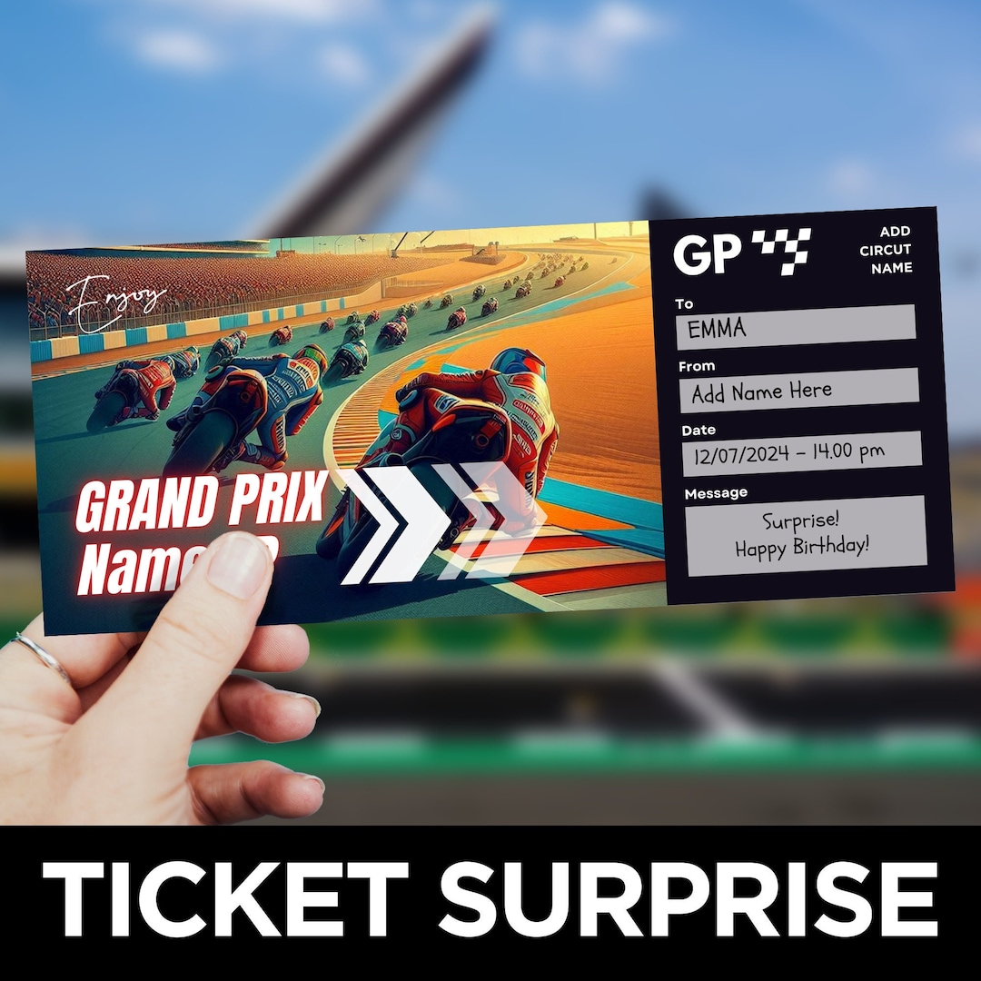 Editable Moto GP Ticket Template, Printable Grand Prix Invitation ...