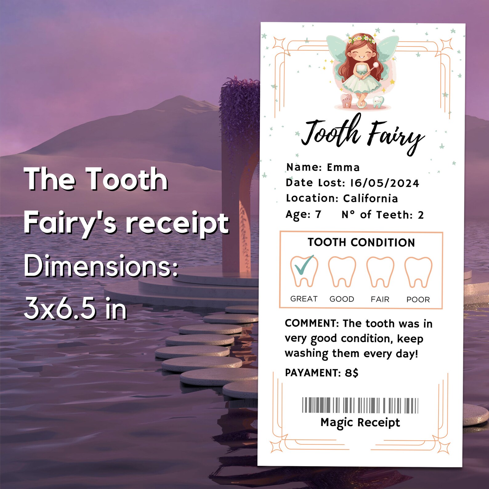 Tooth Fairy Certificate, Printable Tooth Fairy Letter, Tooth Fairy ...