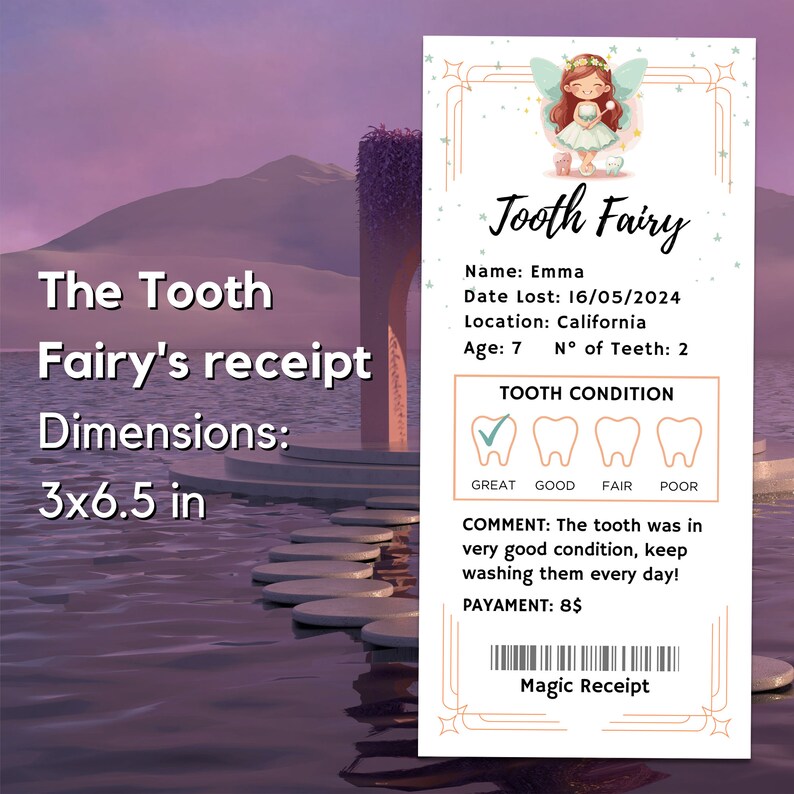 Tooth Fairy Certificate, Printable Tooth Fairy Letter, Tooth Fairy ...