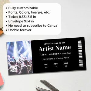 Custom Concert Ticket, Concert Tour Ticket, Live Concert Tickets, Event ...