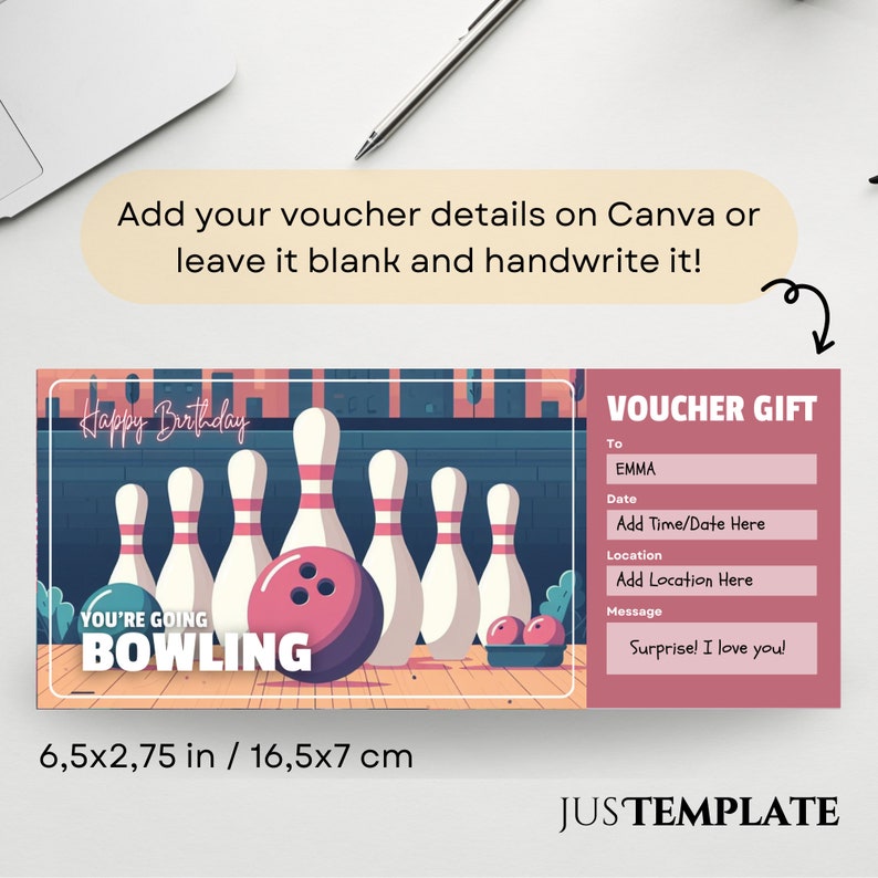 Bowling Birthday Invitation, Bowling Party Invite, Bowling Coupon ...