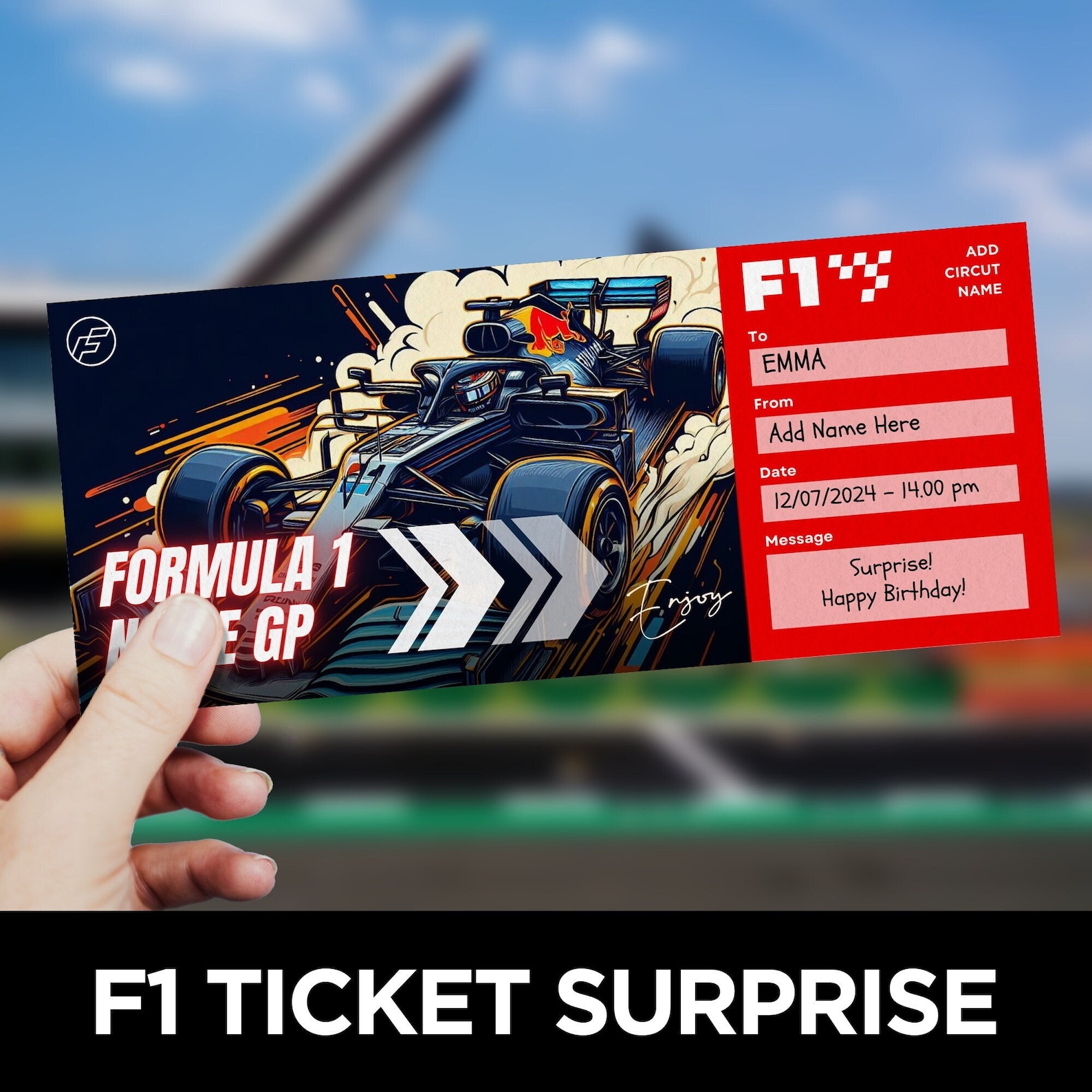 Editable F1 Ticket Template, F1 Grand Prix, Formula One Ticket ...