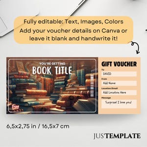 Book Voucher Template, Printable Books Coupon, Books Gift Certificate ...