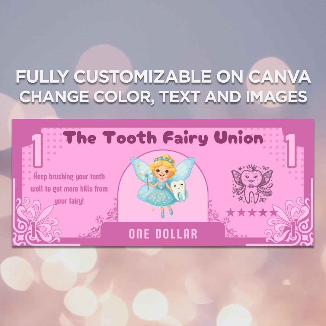 Printable Tooth Fairy Bills, Tooth Fairy Certificate, Tooth Fairy ...
