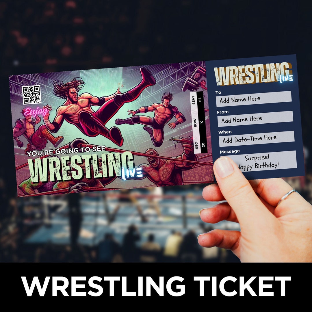 Printable Wrestling Tickets Template, WWE Ticket, Raw Ticket ...