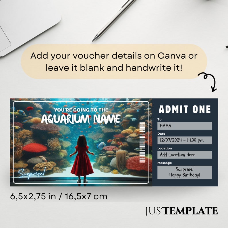 Aquarium Ticket Template, Ocean Park Ticket, Aquarium Visit Tour ...