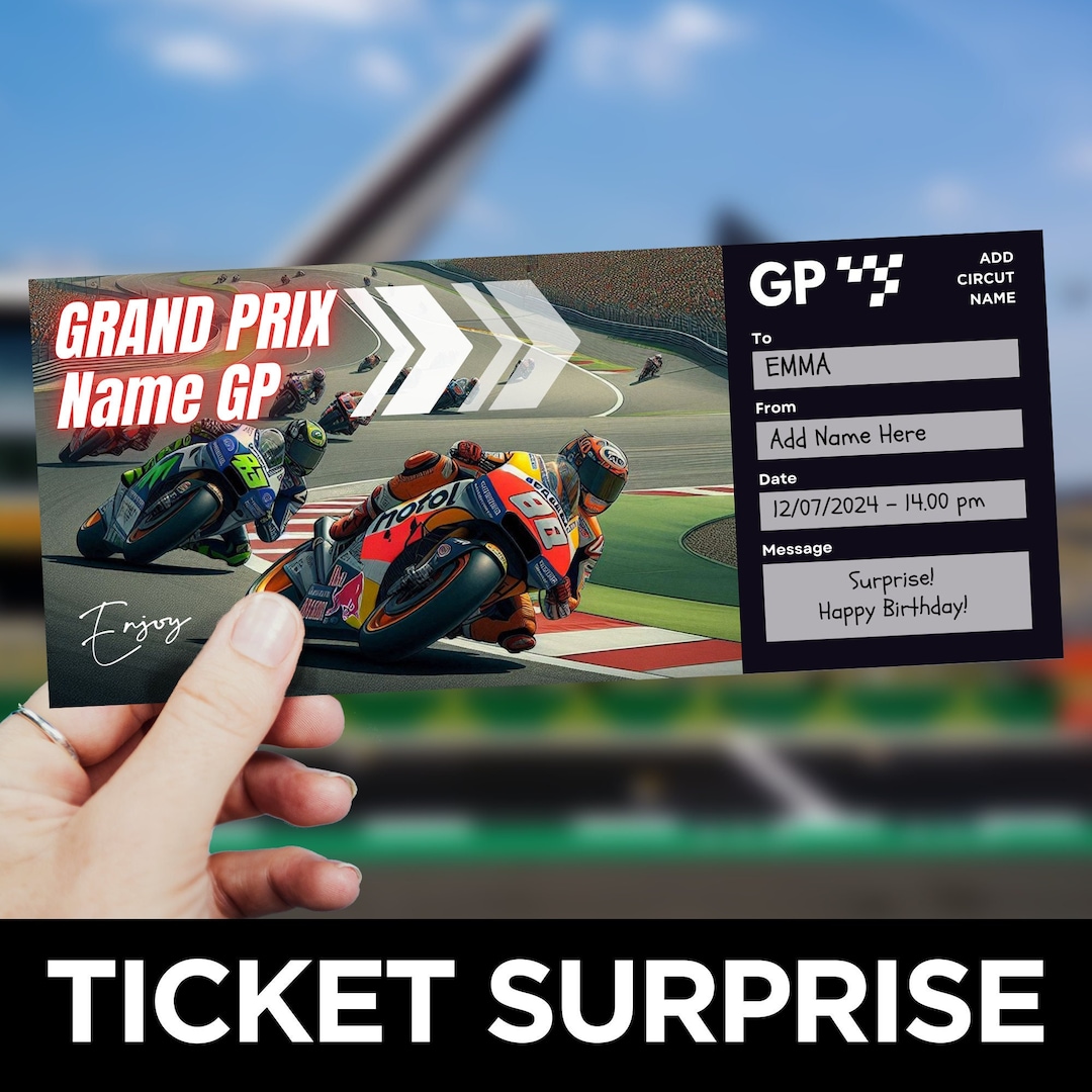 Editable Moto GP Ticket Template: Grand Prix Surprise (printable) - Etsy