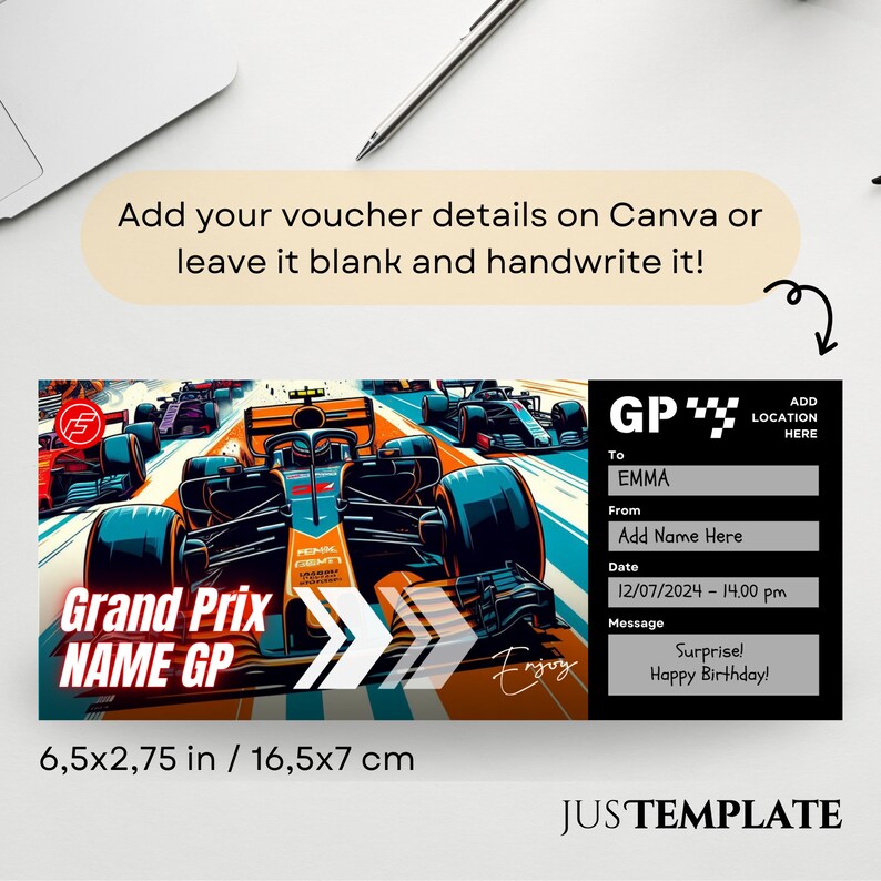Editable F1 Ticket Template, F1 Grand Prix, Formula One Ticket ...