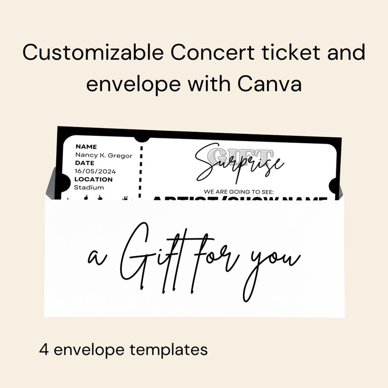 Concert Ticket Template, Event Ticket, Concert Tour Ticket, Live ...