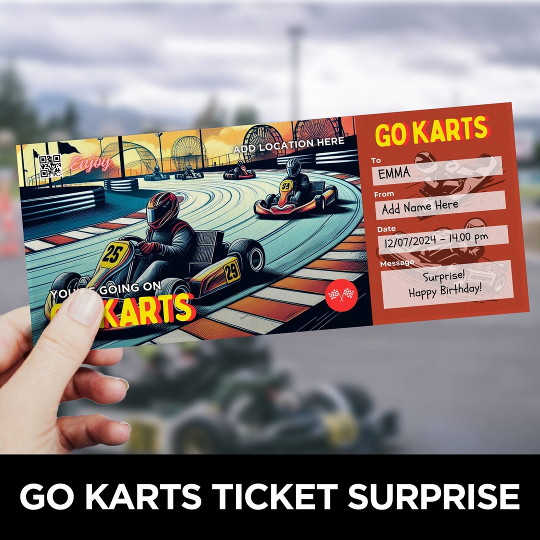 Go Kart Ticket, Go Kart Racing, Go Karting, Racing Ticket , Race Car ...