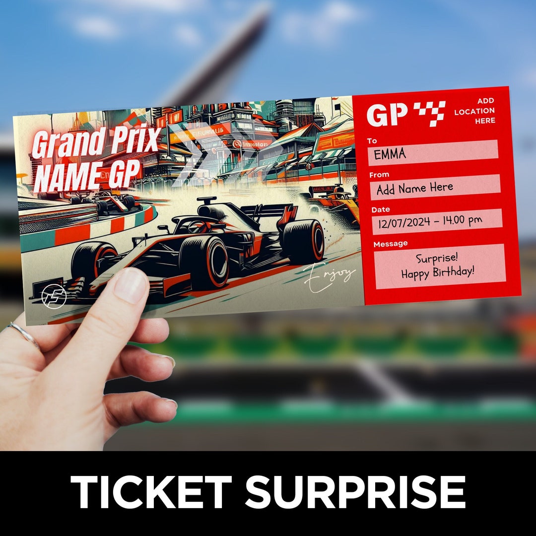 Editable F1 Ticket Template, F1 Grand Prix, Formula One Ticket ...