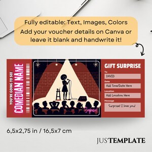 Comedy Show Ticket Template, Stand up Comedy, Event Ticket, Theater ...