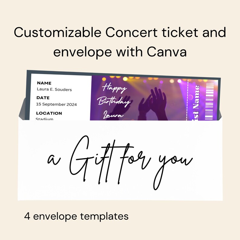 Concert Ticket Template, Event Ticket, Concert Tour Ticket, Live ...