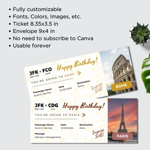 Boarding Pass Ticket Template, Editable Plane Ticket Template, Airline ...