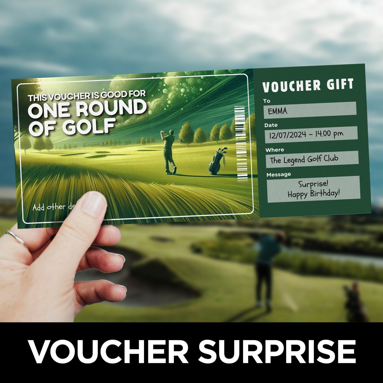 Golf Voucher Template, Golf Coupon, Golf Trip, Golf Gift Card, Sport ...
