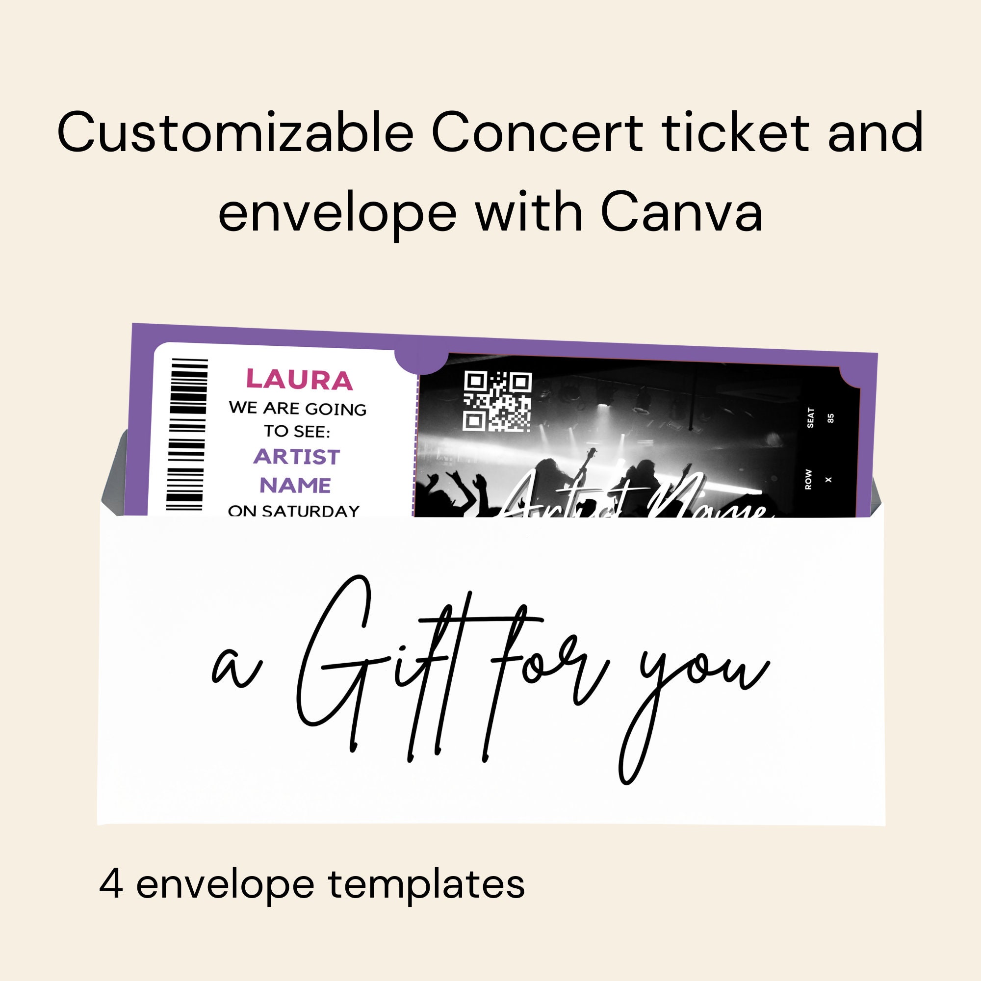 Concert Ticket Template, Concert Tour Ticket, Live Concert Tickets ...