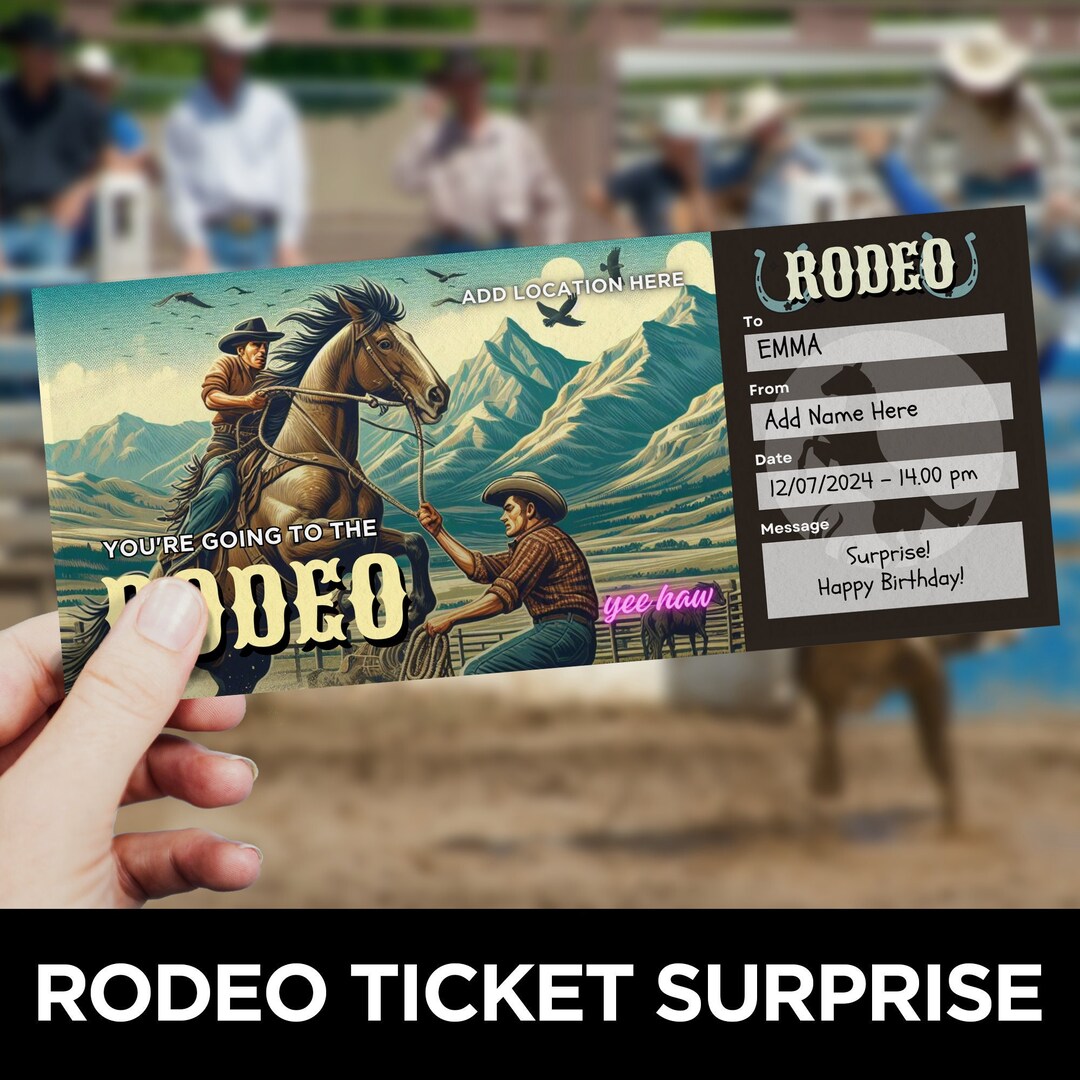 Rodeo Ticket Template, Horseback Rider, Horseback Riding, Texas Rodeo ...