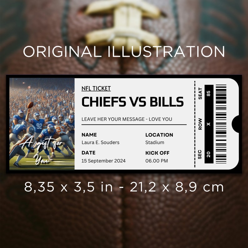 Football Ticket Template, Event Ticket, Football Game Ticket, Sports ...