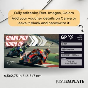 Editable Moto GP Ticket Template: Grand Prix Surprise (printable) - Etsy