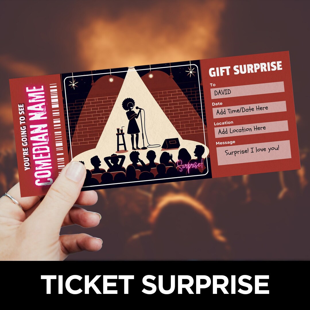 Comedy Show Ticket Template, Stand up Comedy, Event Ticket, Theater ...