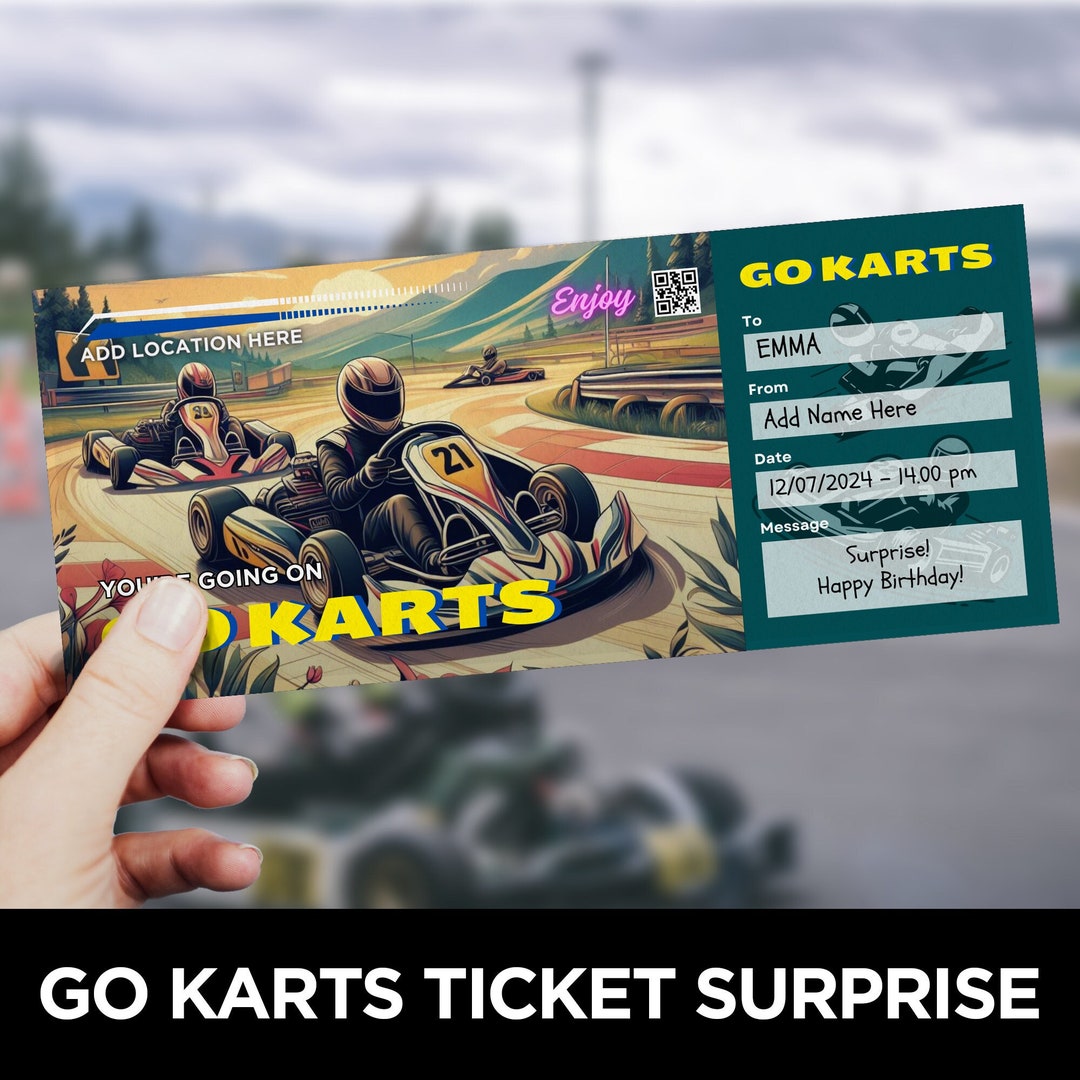 Go Kart Ticket, Go Kart Racing, Go Karting, Racing Ticket , Race Car ...