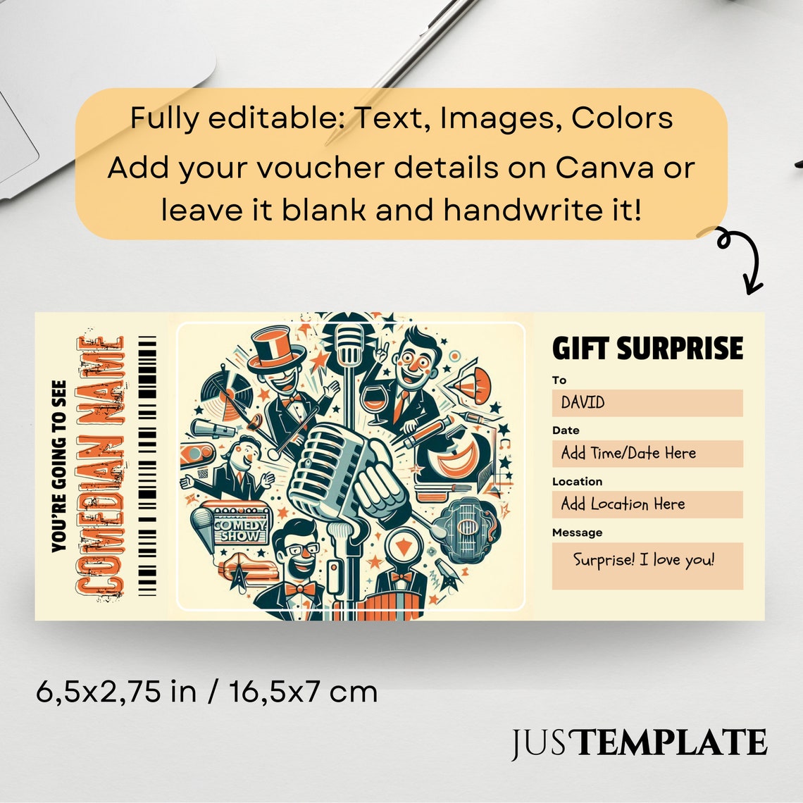 Comedy Show Ticket Template, Stand up Comedy, Event Ticket, Theater ...