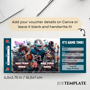 Nfl Ticket Template, Football Game Ticket, American Football Ticket ...