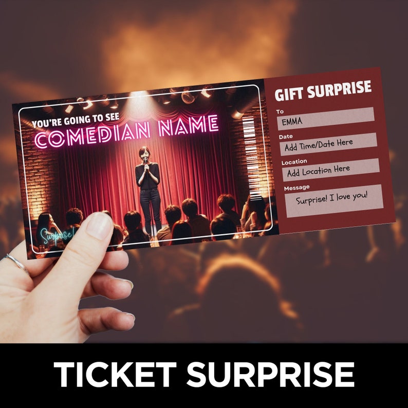 Comedy Show Ticket Template, Stand up Comedy, Event Ticket, Theater ...