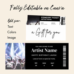 Custom Concert Ticket, Concert Tour Ticket, Live Concert Tickets, Event ...