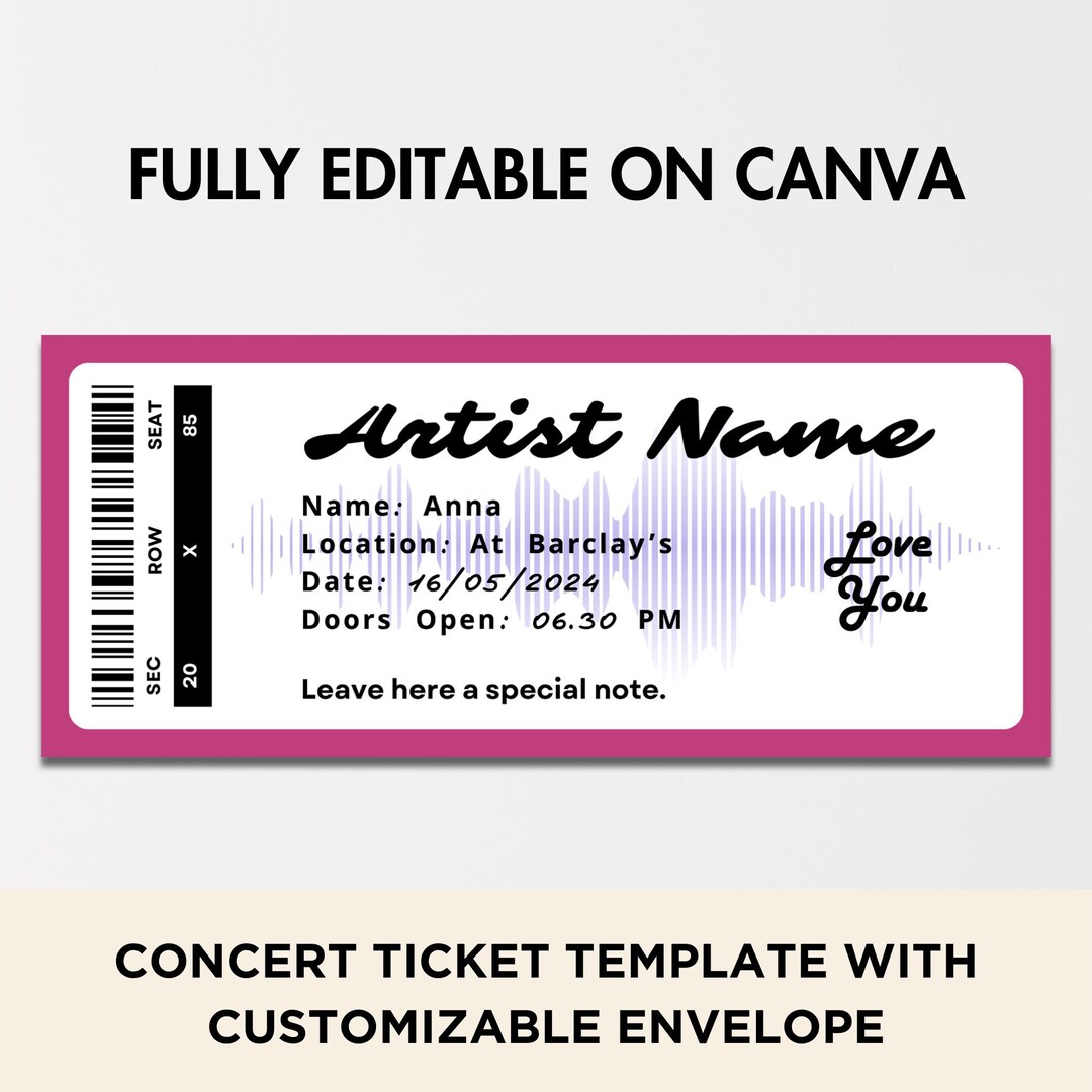 Concert Ticket Template, Concert Tour Ticket, Live Concert Tickets ...