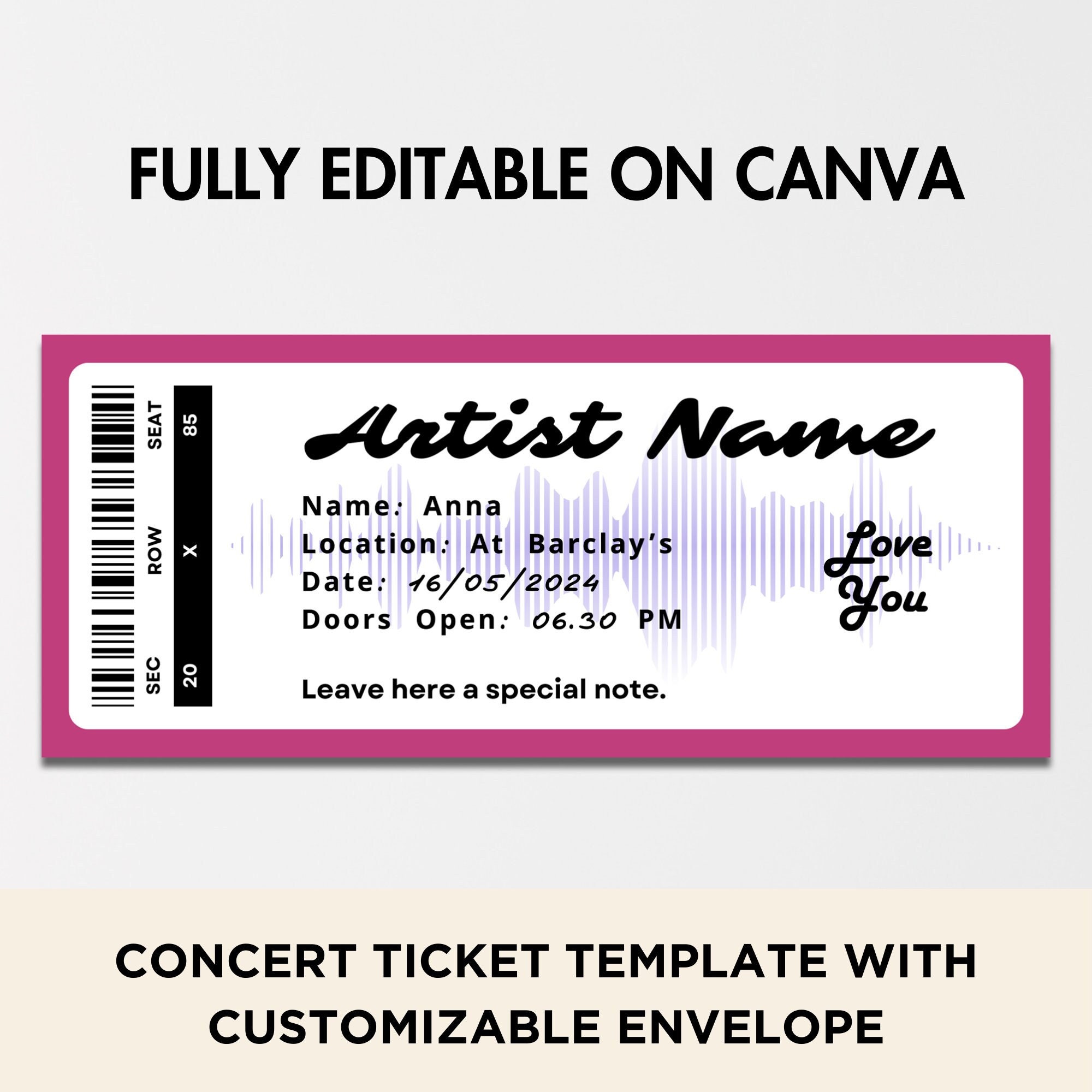 Concert Ticket Template, Concert Tour Ticket, Live Concert Tickets ...