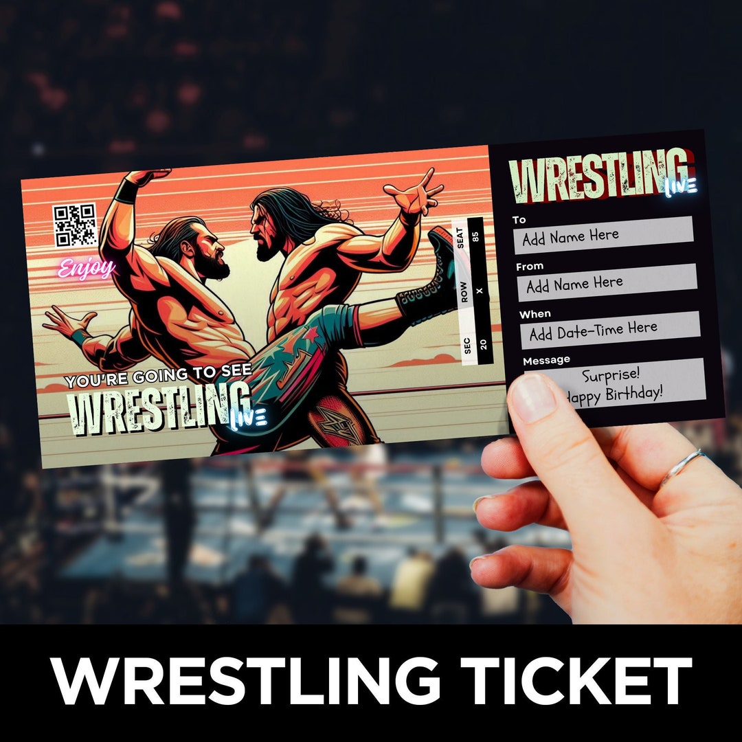 Printable Wrestling Tickets Template, WWE Ticket, Raw Ticket ...