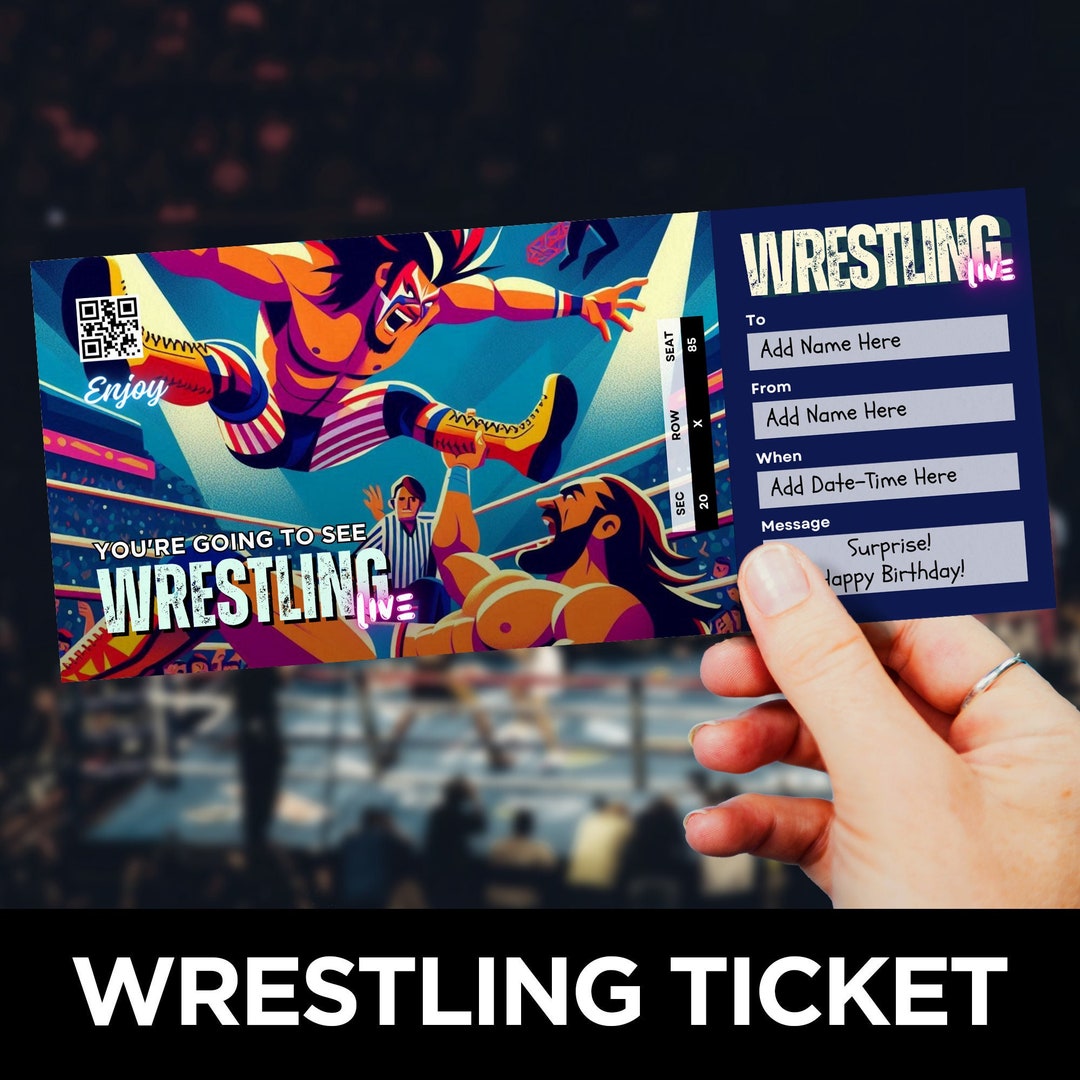Printable Wrestling Tickets Template, WWE Ticket, Raw Ticket ...