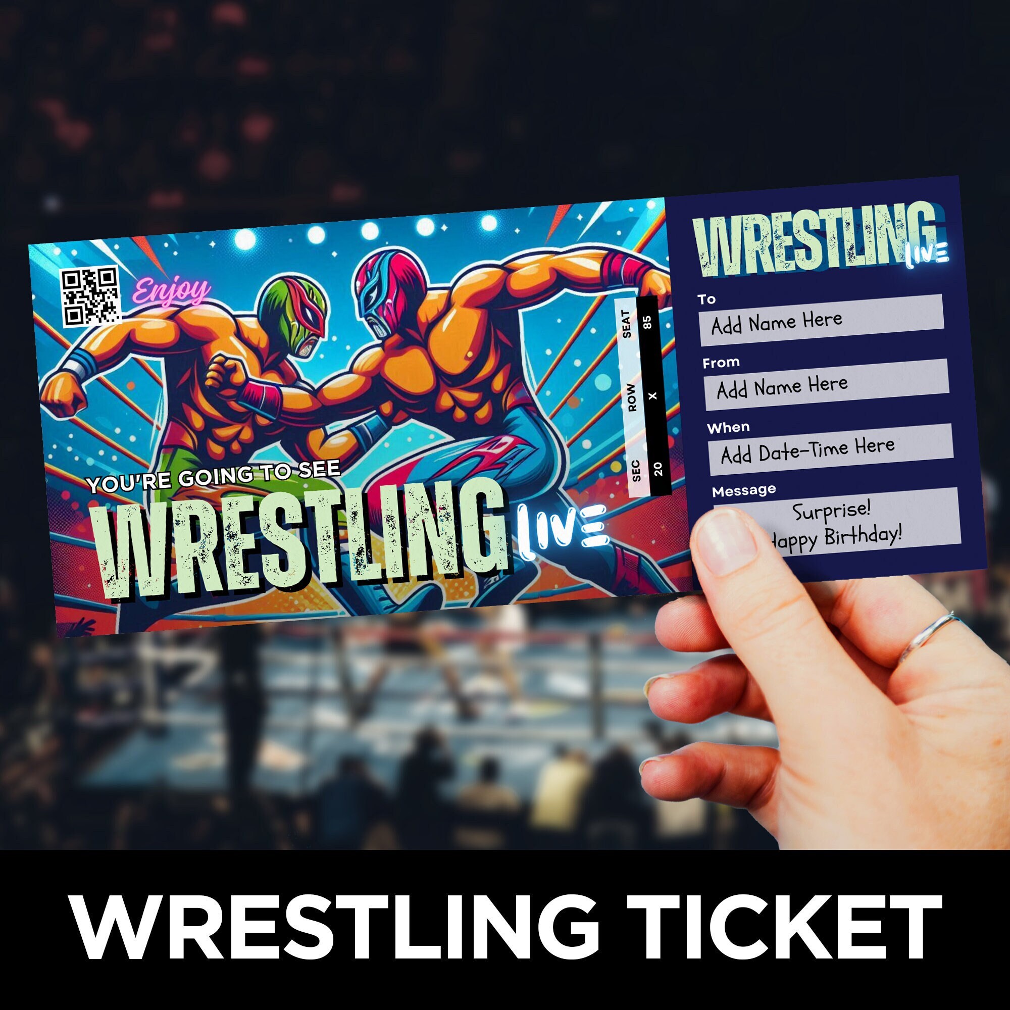 Printable Wrestling Tickets Template, WWE Ticket, Raw Ticket ...
