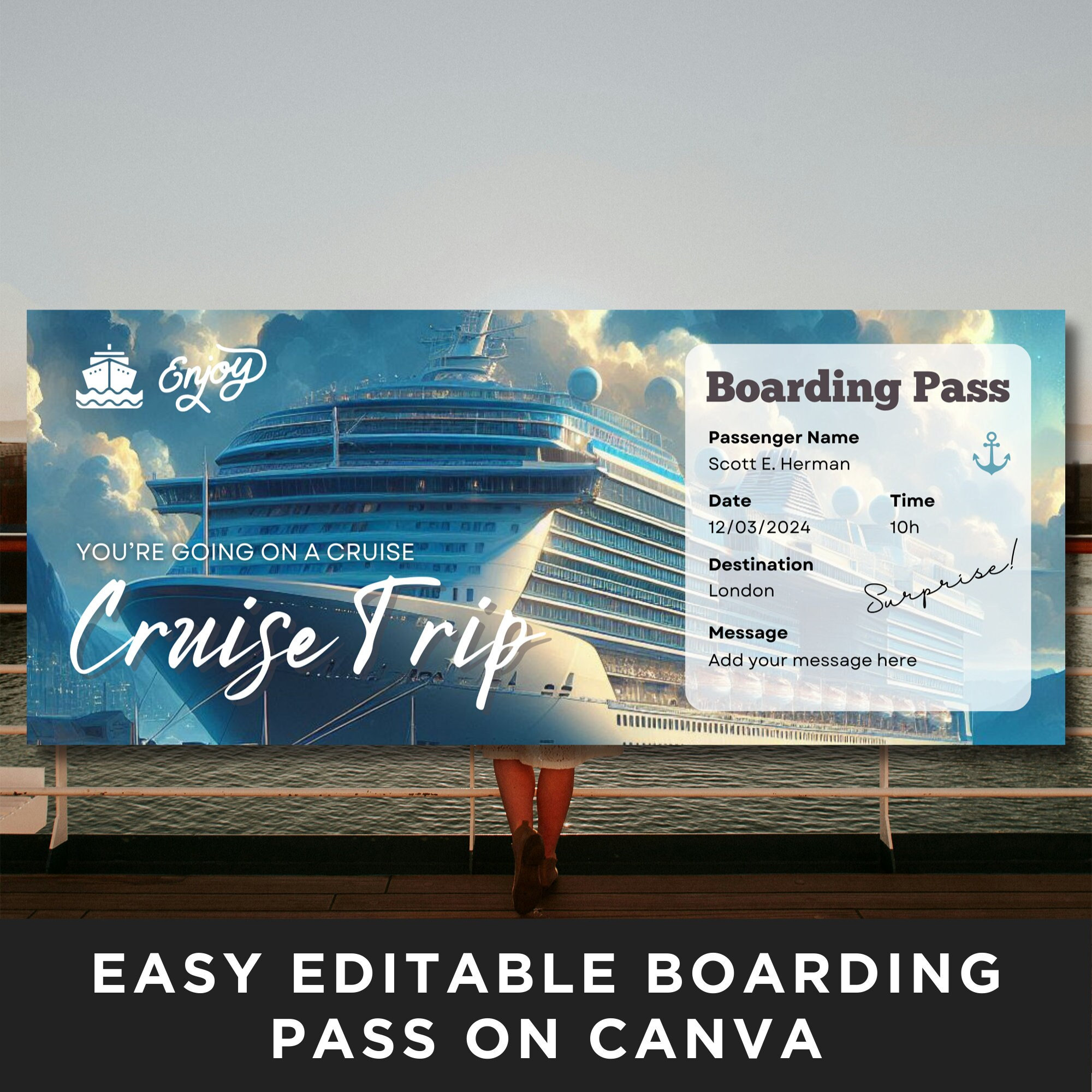 Cruise Ship Ticket, Boarding Pass, Travel Ticket, Boarding Ticket ...