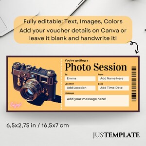 Photography Session Voucher Template, Coupon for Photos, Photo Shoot ...