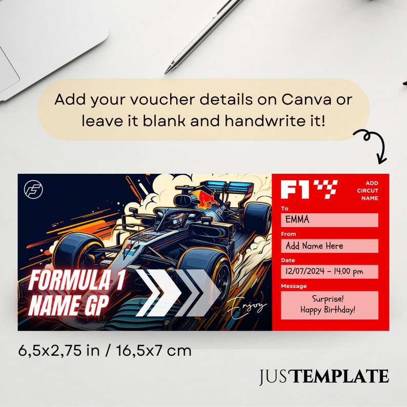 Editable F1 Ticket Template, F1 Grand Prix, Formula One Ticket ...
