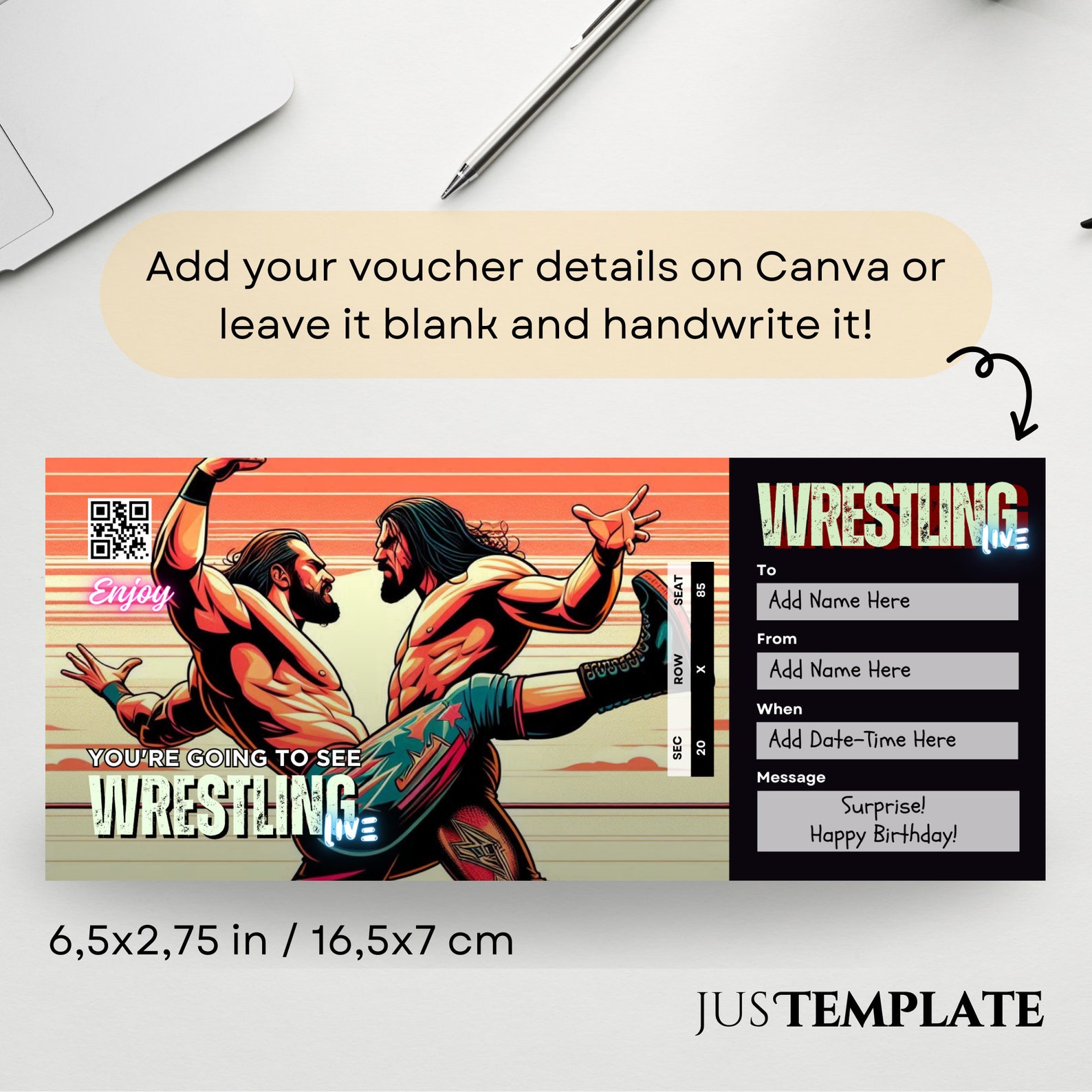 Printable Wrestling Tickets Template, WWE Ticket, Raw Ticket ...