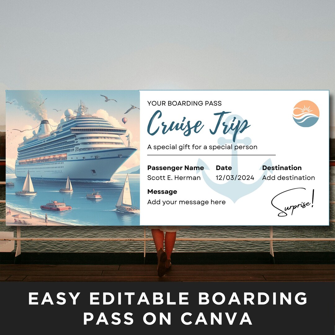 Cruise Ship Ticket, Boarding Pass, Travel Ticket, Boarding Ticket ...