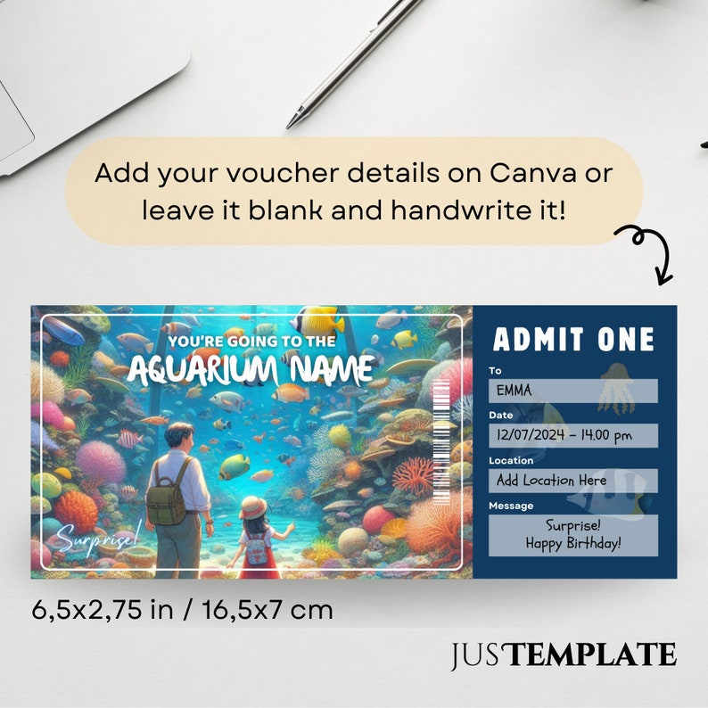 Aquarium Ticket Template, Ocean Park Ticket, Aquarium Visit Tour ...