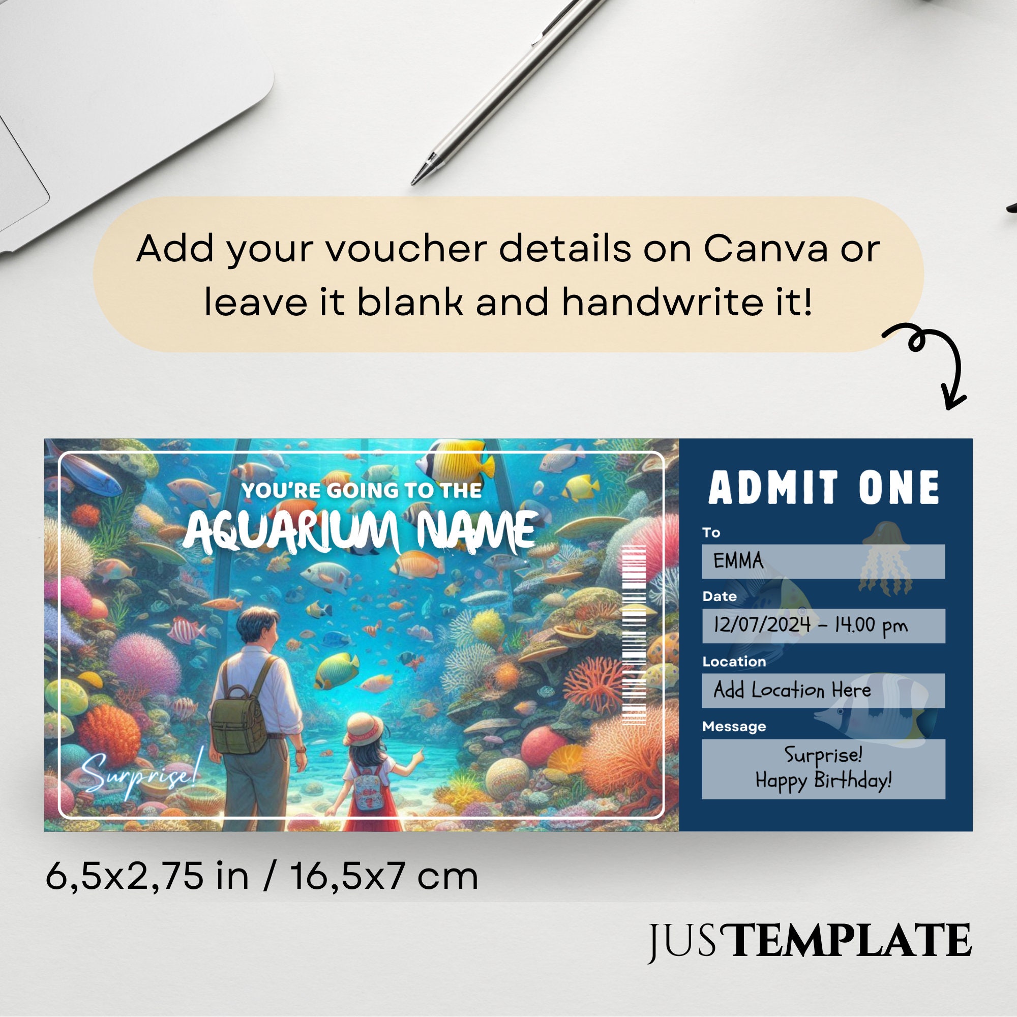 Aquarium Ticket Template, Ocean Park Ticket, Aquarium Visit Tour, Surprise Aquarium Pass ...
