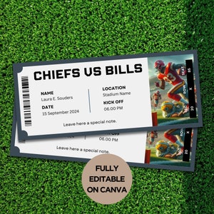 Nfl Ticket Template, Event Ticket, Football Game Ticket, Sports Event ...