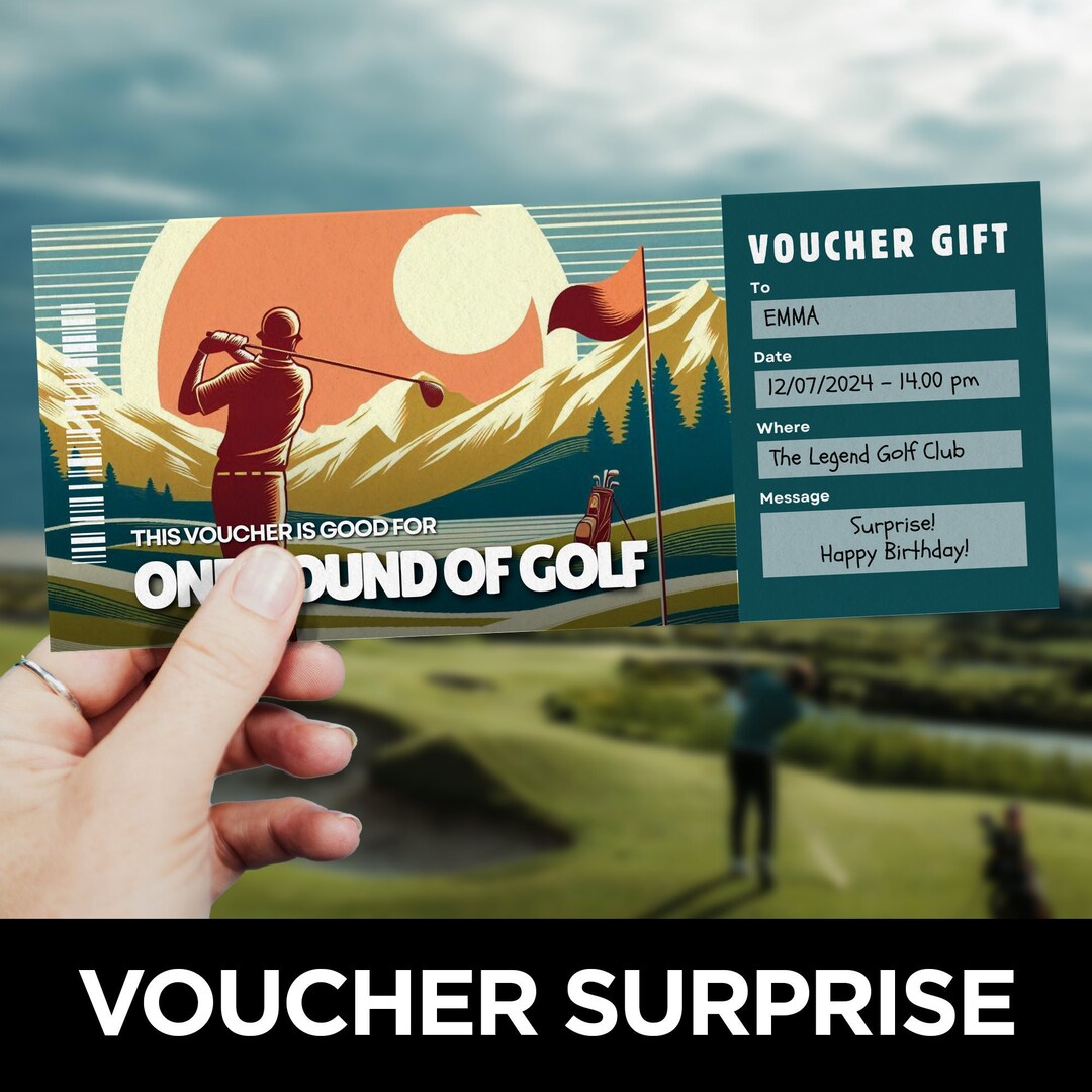 Golf Voucher Template, Golf Coupon, Golf Trip, Golf Gift Card, Sport ...