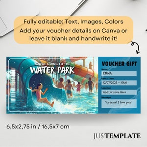 Water Park Ticket Template, Amusement Park Tickets, Admission Ticket ...