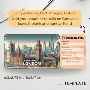 London Boarding Pass, Trip Surprise, Plane Ticket Template, Boarding ...