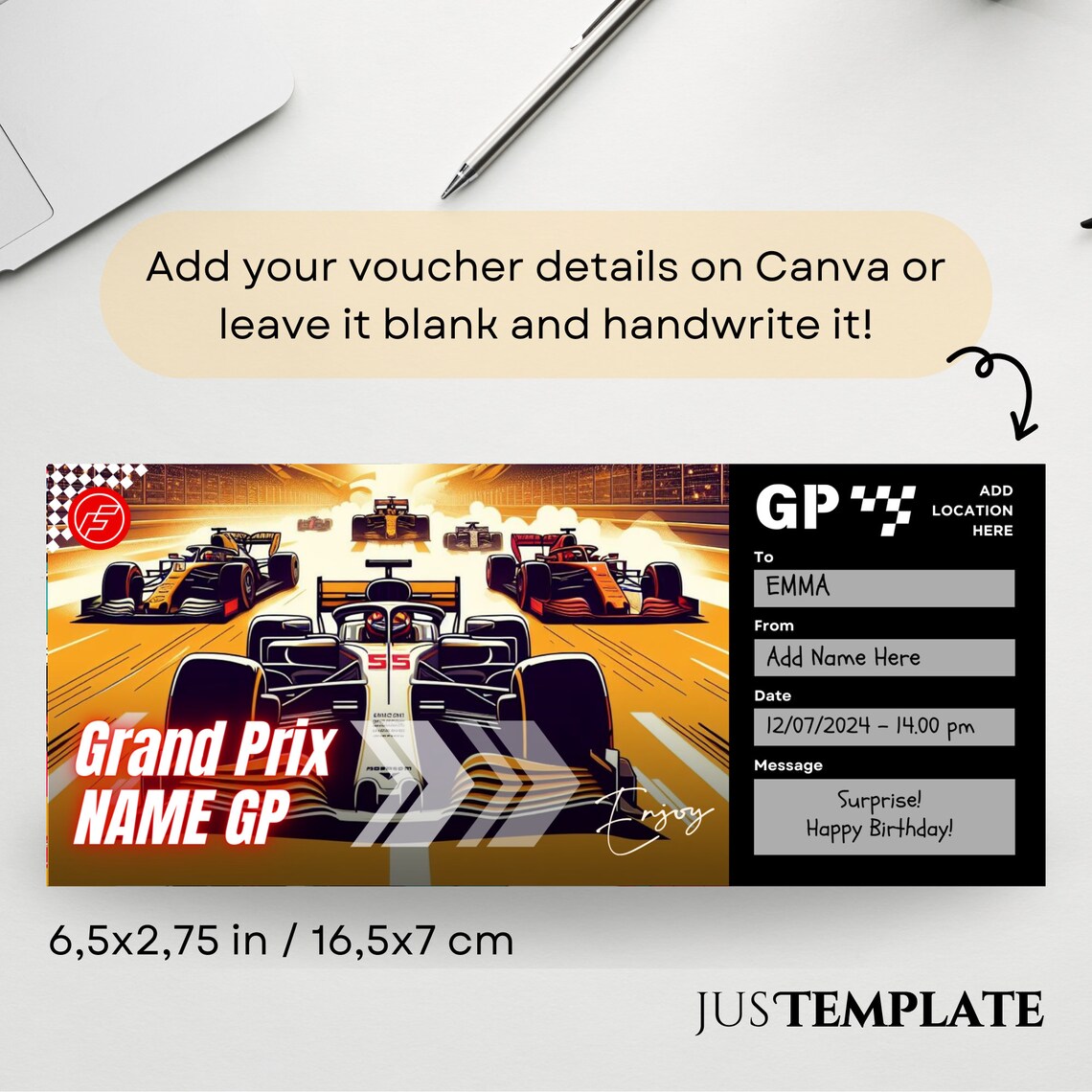 Editable F1 Ticket Template, F1 Grand Prix, Formula One Ticket ...