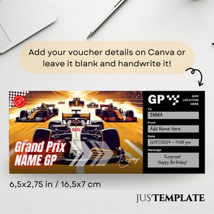 Editable F1 Ticket Template, F1 Grand Prix, Formula One Ticket ...